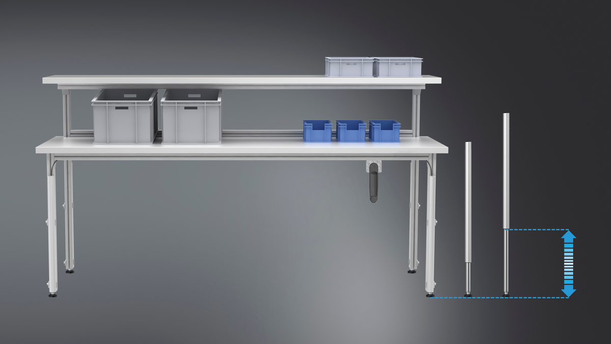 Height adjustment mechanism for workplace – SUSPA UK